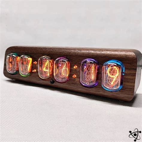 Nixie In Walnut Bluetooth Clock Science Decor