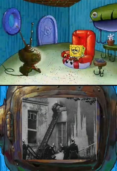 Spongebob Watches Fire By Perro2017 On Deviantart