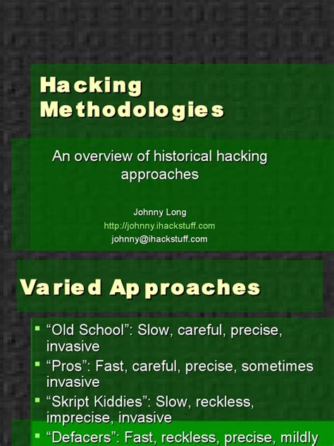 Hacking Methodologies Pdf Scripting Language Areas Of Computer Science