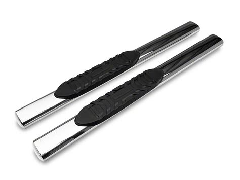 Barricade 5 Inch Oval Straight End Side Step Bars Stainless Steel 10