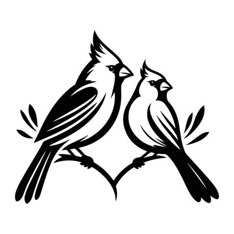 Free Love Bird Northern Cardinal Svg Black And White Svg Vector File