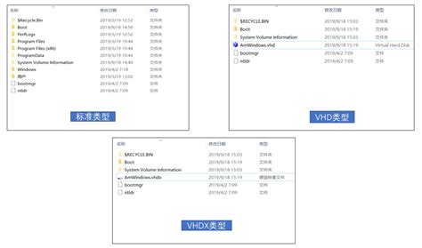 系统类型中的：标准、vhd和vhdx是什么？