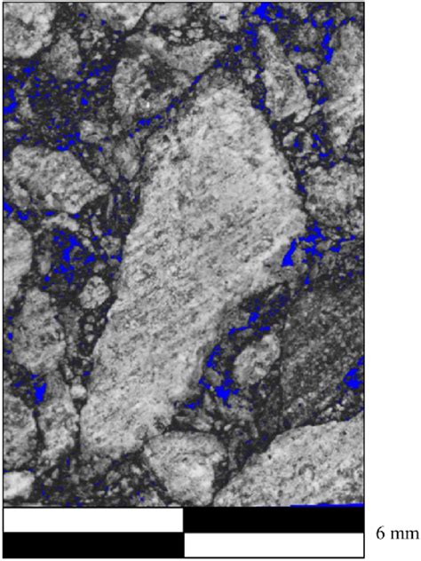 Air Voids Surrounding Aggregates In G1 Asphalt Mixtures Highlighted In