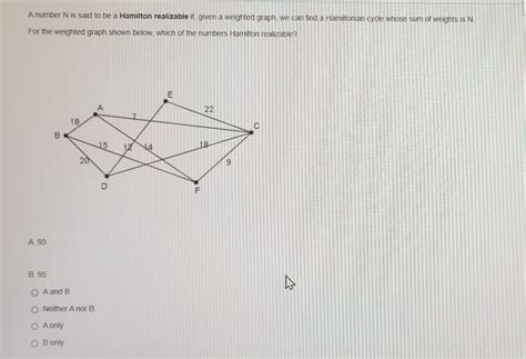 Solved A Number N Is Said To Be A Hamilton Realizable If Chegg
