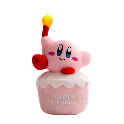 20cm Pink Kirby Birthday Cake Happy Birthday Plush Kirby Plush