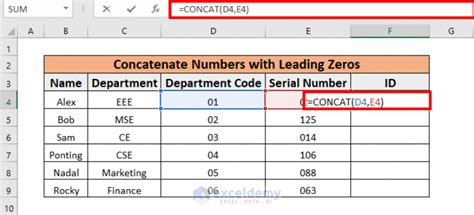 How To Concatenate Numbers With Leading Zeros In Excel 6 Methods