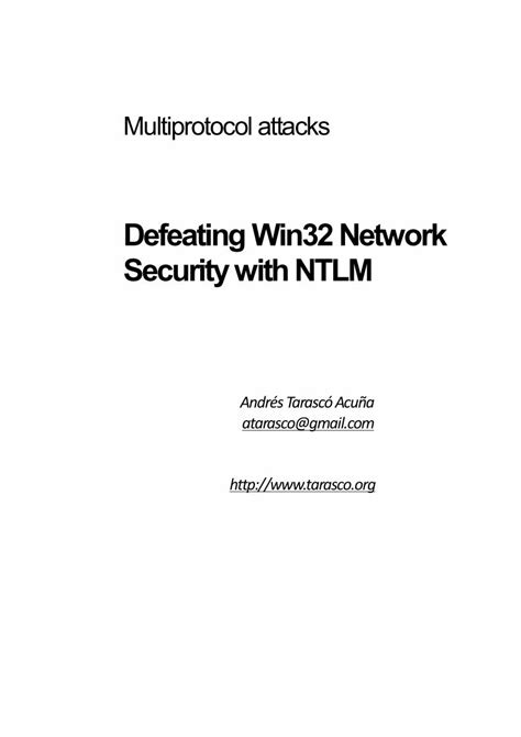 Pdf Defeating Win32 Network Security With Ntlm · Cuando Un