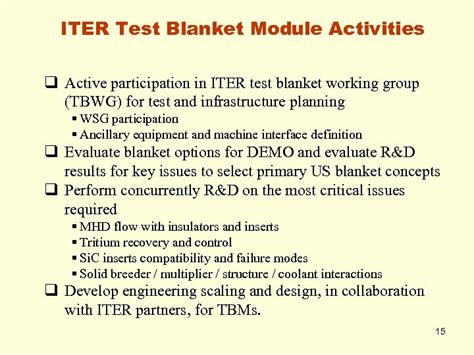 Iter Test Blanket Module Tbm And Iter Nuclear
