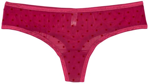 Polka Dot Mesh Thong With Satin Trim Love Libby Panties