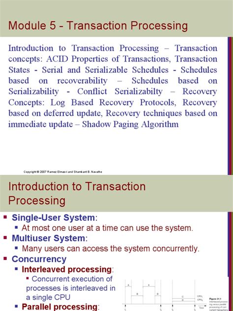Module 5 Part 1 Transaction Processing Pdf Database Transaction Information Technology