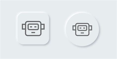 Robot Line Icon In Neomorphic Design Style Artificial Intelligence Signs Illustration 43042981