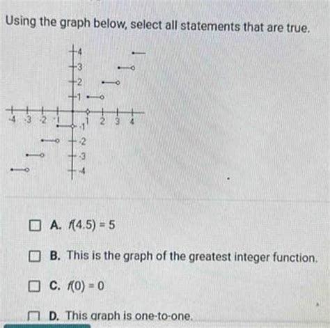using the graph below select all statements that are true filo