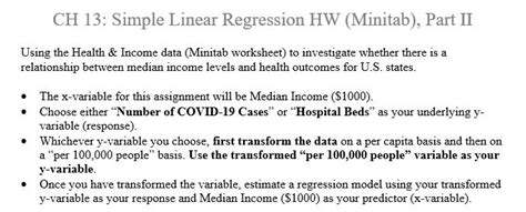 Solved Ch 13 Simple Linear Regression Hw Minitab Part Ii