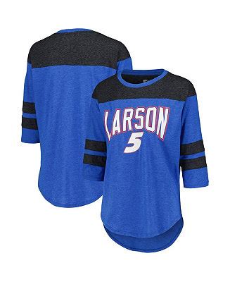Womens Starter Blue Kyle Larson Full Back Block 34 Sleeve Tri Blend Top Macys