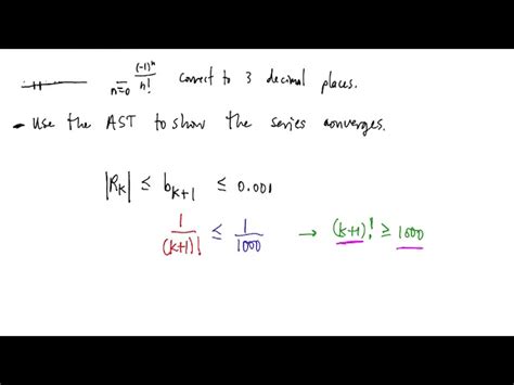 Alternating Series Estimation Theorem Review For Final