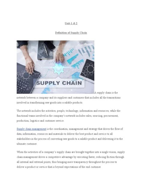 unit 2 scm pdf supply chain management supply chain
