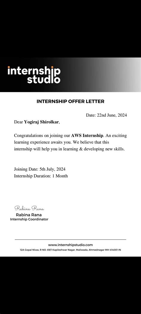 Yogiraj Nagayya Shirolkar On Linkedin Internship Aws Careergrowth Excited Newbeginnings
