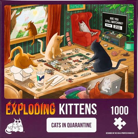 Exploding Kittens Puzzle Cats In Quarantine 1 000 Piece Jigsaw Puzzle