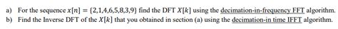a for the sequence x[n] {2 1 4 6 5 8 3 9} find the