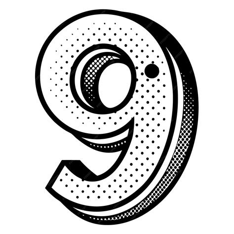 Premium Vector A Minimalistic Traced Number 9 Letter Having Dotted