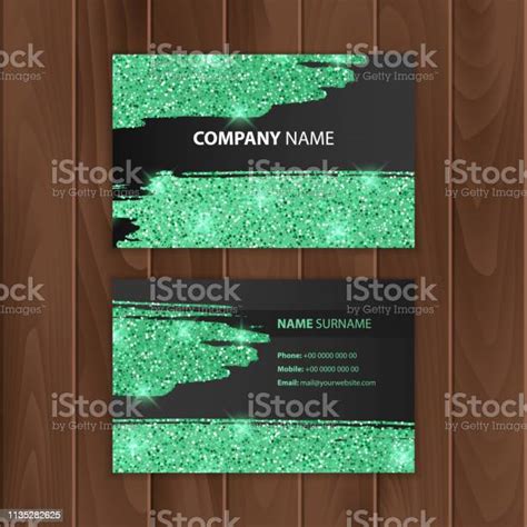 녹색의 빛나는 짜임새를 가진 까만 명함 나무로 되는 기질에 카드를 방문 하십시오 0명에 대한 스톡 벡터 아트 및 기타 이미지 0명 검은색 기업 비즈니스 Istock