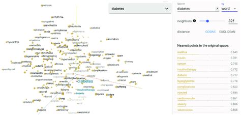 visualizing the semantic relationships between words by word2vec word