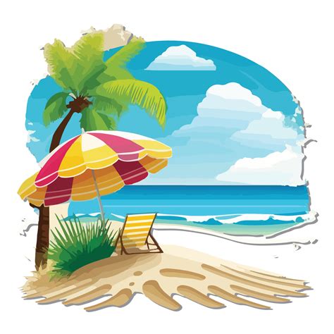Summer Beach Vector Art 21010088 Vector Art At Vecteezy