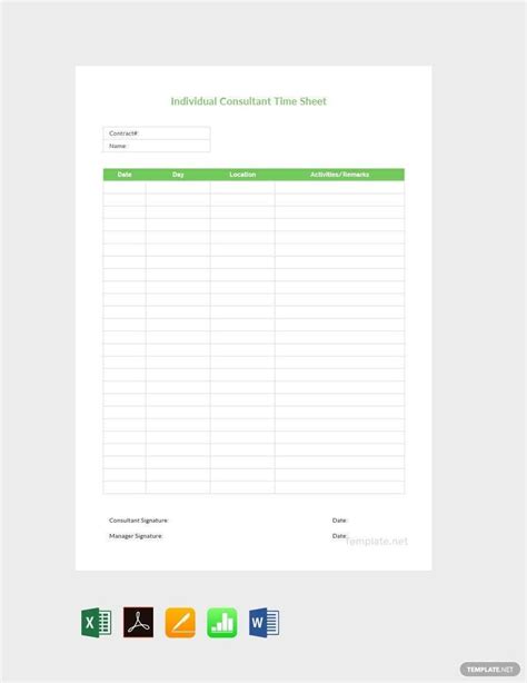Timesheet Template Artofit