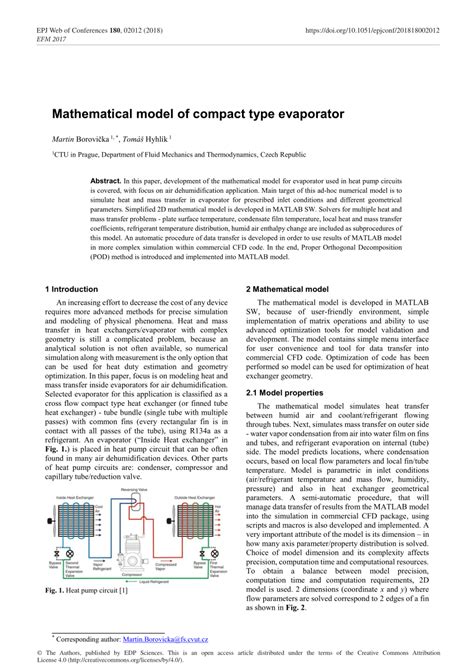 Pdf Mathematical Model Of Compact Type Evaporator