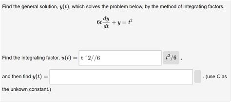 Solved Find The General Solution Y T Which Solves The Chegg Com