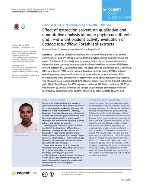 Pdf Effect Of Extraction Solvent On Qualitative And Quantitative Analysis Of Major Phyto