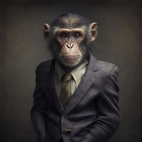 Premium Photo Monkey Of A Dressed In A Formal Business Suit