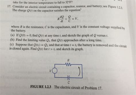 Solved Consider An Electric Circuit Containing A Capacitor