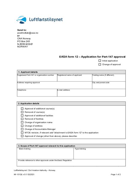 Fillable Online Application Forms Easa Fax Email Print Pdffiller