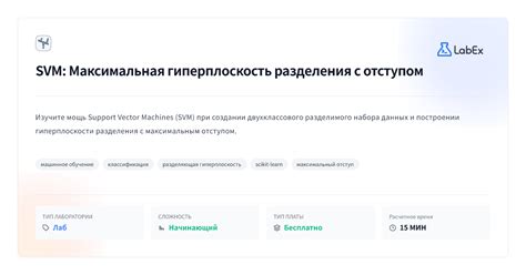 Мастерство в создании гиперплоскости разделения с максимальным отступом с использованием Svm Labex