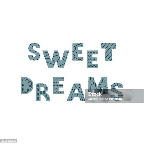 화이트 백그라운드에서 고립된 스칸디나비아 스타일로 달콤한 꿈 글자 0명에 대한 스톡 벡터 아트 및 기타 이미지 0명 귀여운 그래픽 프린트 Istock