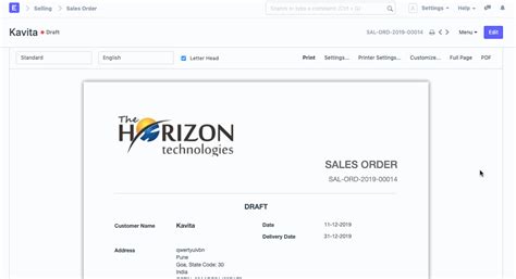 Customize Print Format