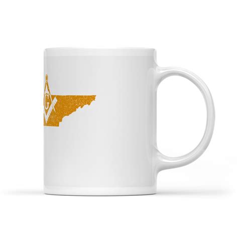 Tennessee Square And Compass Freemason Symbol State Map White Mug