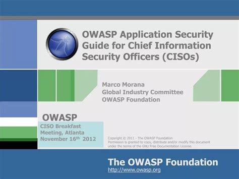 Ppt Owasp Application Security Guide For Chief Information Security