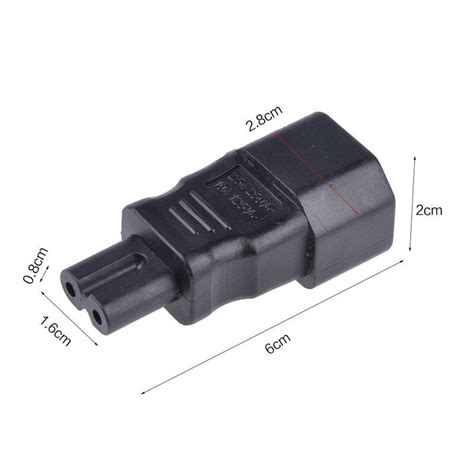Iec 320 C14 Male To C7 Female Power Adapter Extens Grandado