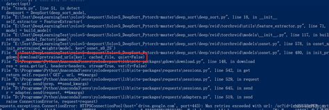 yolov5 deepsort报错 requests exceptions ConnectionError