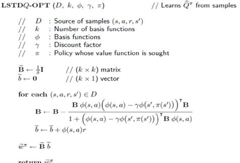 Least Square Temporal Difference Algorithm 8 Download Scientific Diagram
