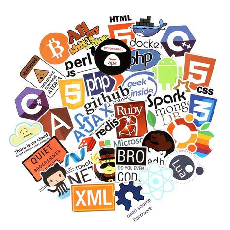 Laptop Stickers Pack For Developer 50pcs Programming Stickers Of Front End Devback End