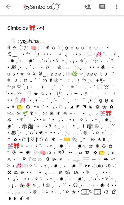 Símbolos Aesthetic Ideas De Usuario Simbolos De Texto Pegatinas