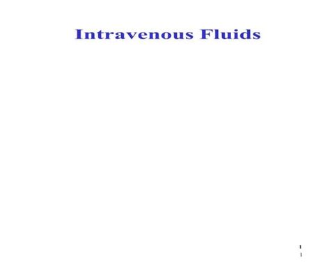 Intravenous Fluid Computations Ppt