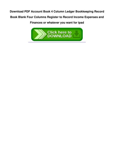 Ppt Download Pdf Account Book 4 Column Ledger Bookkeeping Record Book Blank Four Col