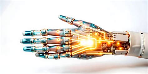 3d Ai Driven Robotic Hand Elements Abstract Vector Concept For Precision Robotics Automation