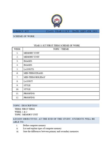Ict Igcse Year 11 Note Pdf Computer Data Storage Random Access Memory