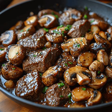 Garlic Butter Beef And Mushroom Skillet Recipe