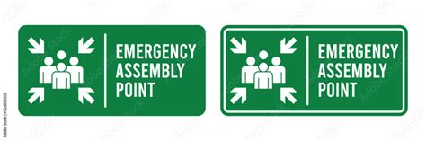 Emergency Assembly Point Sign Assembly Point Sign Symbol Vector